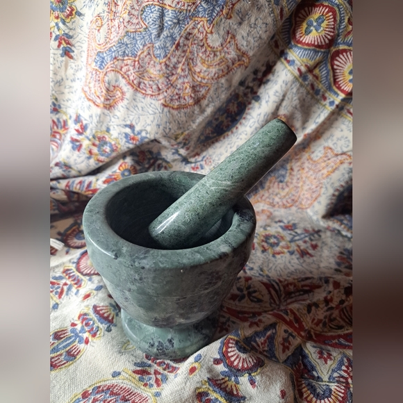Kitchen | Green Marble Granite Imam Dasta Mortar Pestle Set Okhli Musal ...